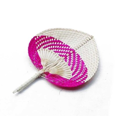 Hot 0PC Handmade Peach Shaped Bamboo Woven Hand Cranked Fan