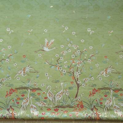 汉服马面仙鹤金花短袄丝提花布古风DX4000-9暗纹小装饰裙面料