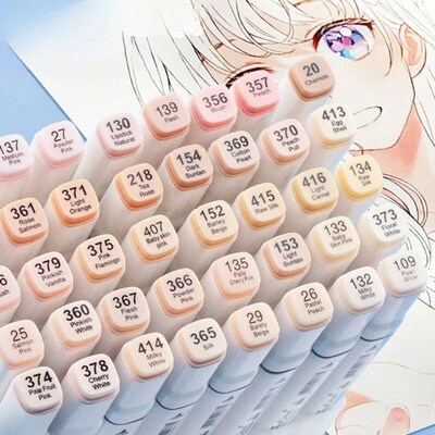 Art Dual Tip Alcohol Based Flesh Color Marker Pen Set 20/24/