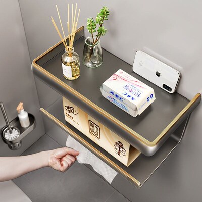 Toilet Tissue Paper Holder Shelf Bathroom kitchen Towel Roll