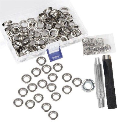 1 Sets with box 100pcs 12mm Metal buckle Air Eyelet Corns