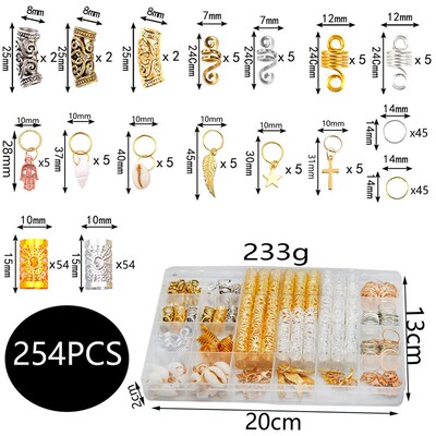 African Hair Rings Beads Cuffs Tubes Hair Braids Accessories