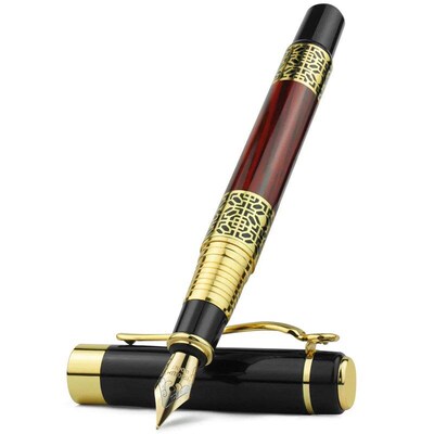 Retro Metal Fountain Pen F Nib Classic Design with Converter