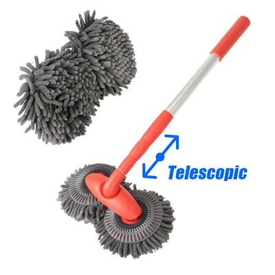 Car Wash Mop Auto Supplies Rotating Double Brush Head Roof W