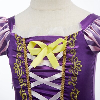 Girls Rapunzel Dress Kids Summer Tangled Fancy Princess Cost
