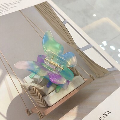 Acetate Hair Claw Sweet Fairy Butterfly Hairpin Clip Gradien