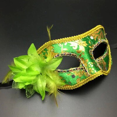 Glitter Half Face Floral Masquerade Mask Woman Venice Mask