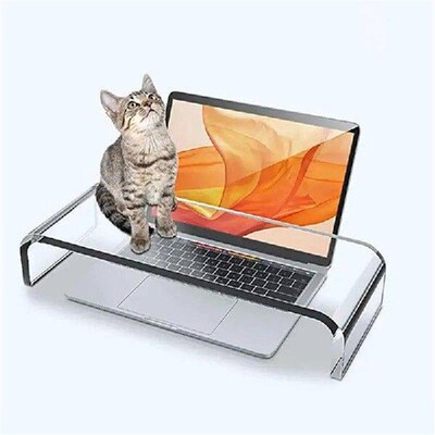 Desk Monitor Stand Clear Laptop PC Holder Computer Riser