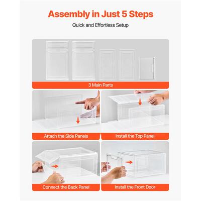 SucceBuy Shoe Storage Boxes Clear Stackable Shoe Boxes Stora