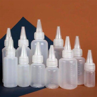 10-100ml with Caps Plastic Pointed Mouth Dropper Bottles
