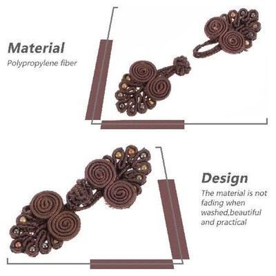 10 Pcs Black Cheongsam Buttons Retro Frog Fasteners