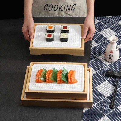 Ice plate ice plate sushi plate ice plate tray salmon