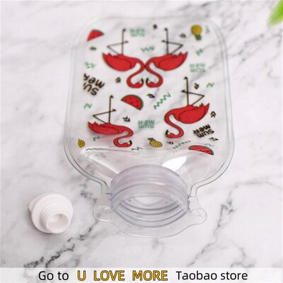 Cute Transparent Hot Water Bottle Warm Belly Treasure Cartoo