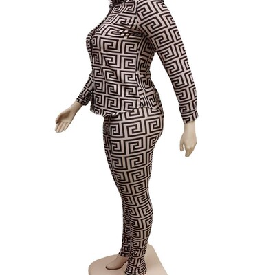 Vavcy 2021 spring autumn pant suit vintage chic pattern shir