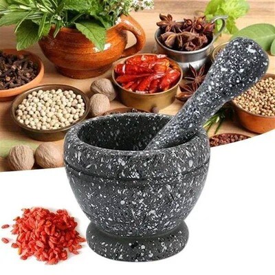 Resin Setmortar and Pestle Garlic Herb Spice Mixing Grinding