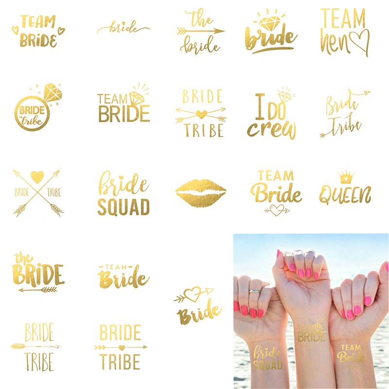 10pc Bridal Team Bridesmaid team temporary tattoo Bachelor B