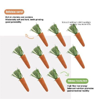 3PCS Small Animal Chew Carrots Hamster Carrot Teething