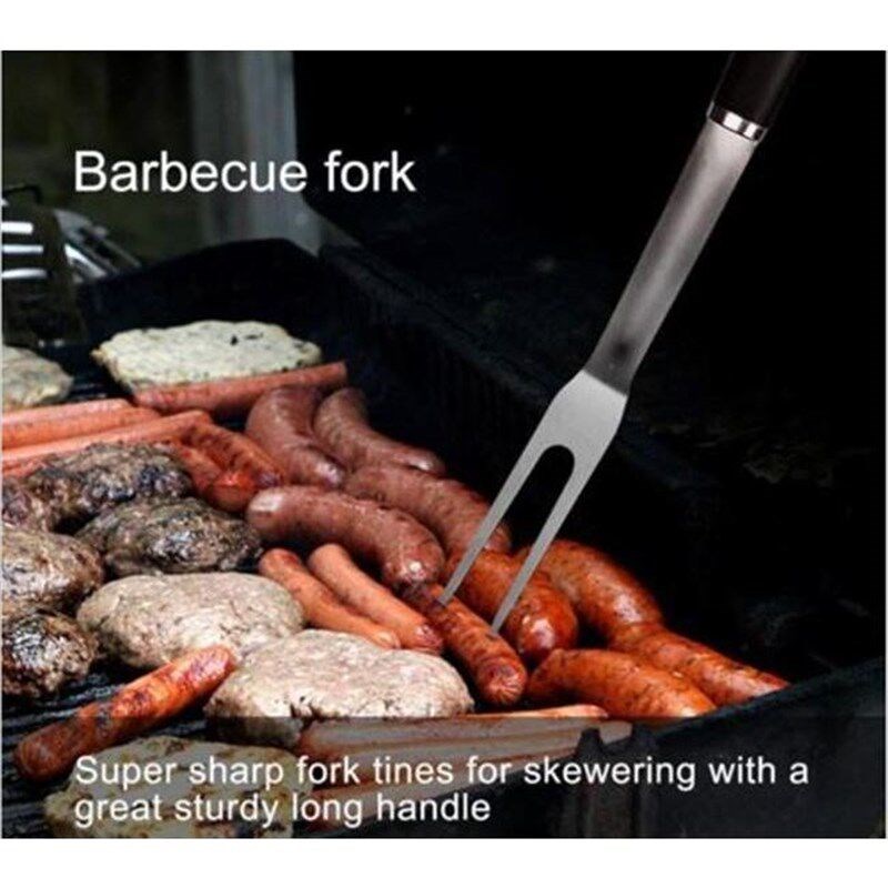 BBQ Grill Tools Set of 4 不锈钢烧烤铲叉子刷子夹子工具4件套装