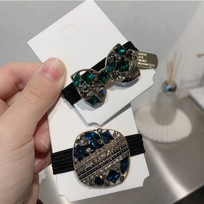 Fashion Crystal Rhinestone Hair Rope Female Rough Tie Ponyta