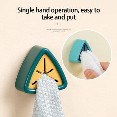 Towel Holder Kitchen Storage Hooks Sucker Wall Washing Cloth