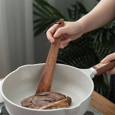 2 Pcs Spatula Wooden for Cooking Turner Pans Nonstick