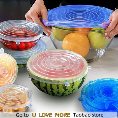Silicone Lid Food Adaptable LidS Silicone Cover Airtight Wra