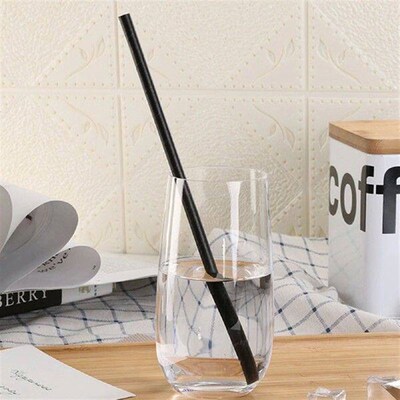 100 Pcs Paper Straws Compostable Biodegradable Straws 7.75