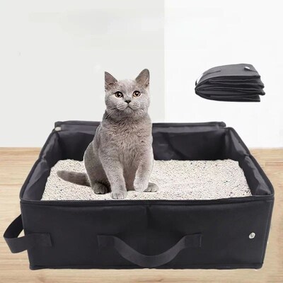 Outdoor Foldable Cat Litter Box Portable Folding Travel Pet