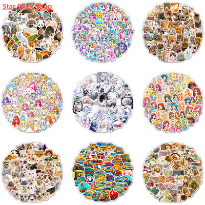 50PCS Cartoon Colorful Unicorns Stickers Aesthetic Scrapbook