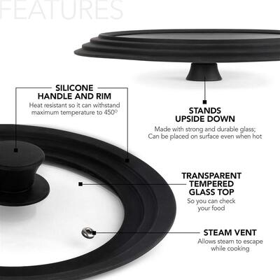 Silicone Replacement Pan Lid Glass Top Covers Universal Lids