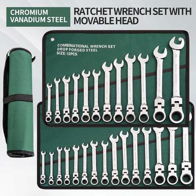 6,8,10,12,14,15pcs Active head ratchet spanner set dual use