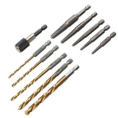 11pcs Screw Extractor Set Drill Bit Stripped Set Extractor