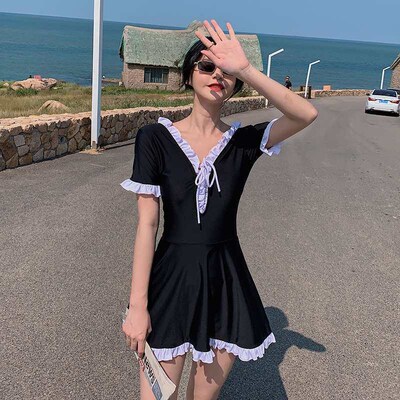 Hot Spring Swimsuit Womens Conservative one-piece skirt New