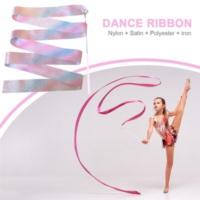 2M Flashing Star Gym Ribbons Dance Ribbon Rhythmic Art Gymna