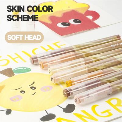 12 Colors Acrylic Markers Soft Pen Tip Contain 2 Pcs Erasabl