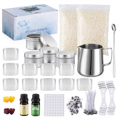 Set Candle Making Kit Pouring Pot Wicks Sticker DIY Candle