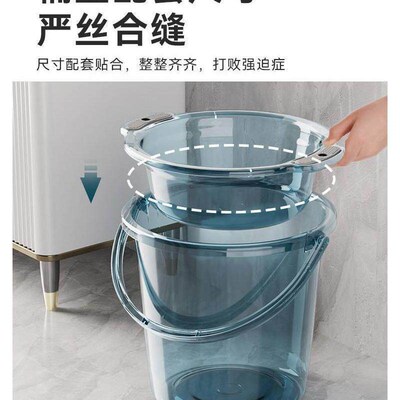 Household water storage with thickened astic bucket laundr