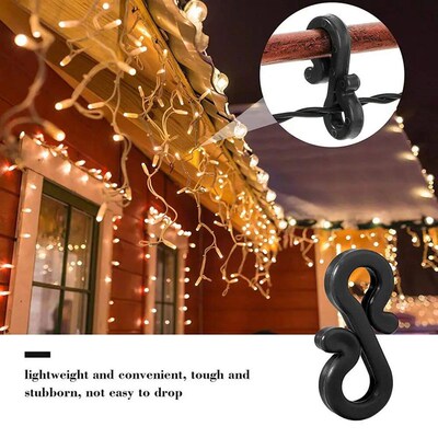 100PCS Gutter Hang Hooks S Clip Hook Christmas Light Clip Ou