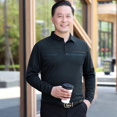 Middle-aged and elderly bottoming shirt mens long-sleeved l