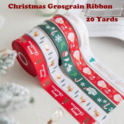 Christmas Grosgrain Ribbon for Gift Wrapping Bows  Crafts