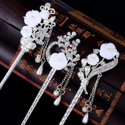 Chinese Style Hair Chopsticks Metal Rhinestone Hair  Women T