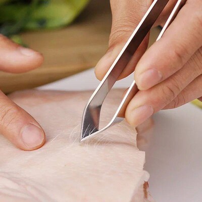 1 PC Stainless Steel Fish Bone Tweezers Pincer Clip Puller R