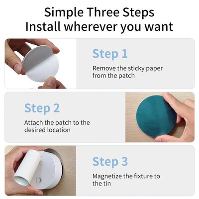 Magnetic Cordless Led Wall Lamp with Touch Switch Rechargeab