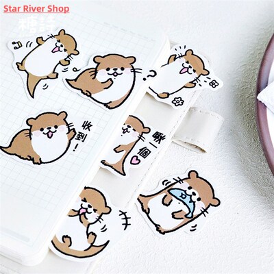 Mohamm Cute Animal Otter Masking Stickers Scrapbooking Diary