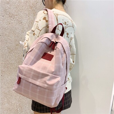 DIEHE Fashion College School Bag Backpacks for Women Striped