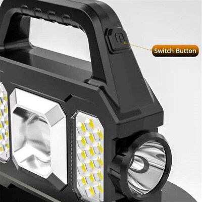 Solar Searchlight Flashlight Rechargeable LED Camping