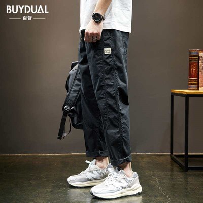 Spring Casual Pants Mens Loose Large Size Straight Ankle-le