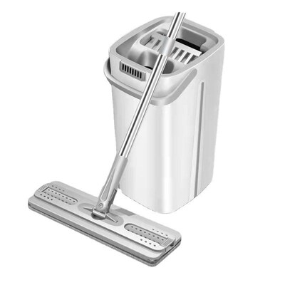 Household mop and bucket set Flat mops with wringer mop pads