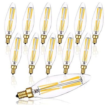 CREATE BRIGHT E12 Dimmable Light Bulbs 8W Candelabra Led