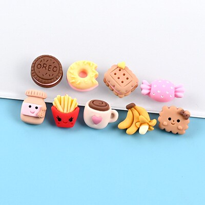 10Pcs Mini Cute Simulation Candy Biscuits Donuts Flat Back R